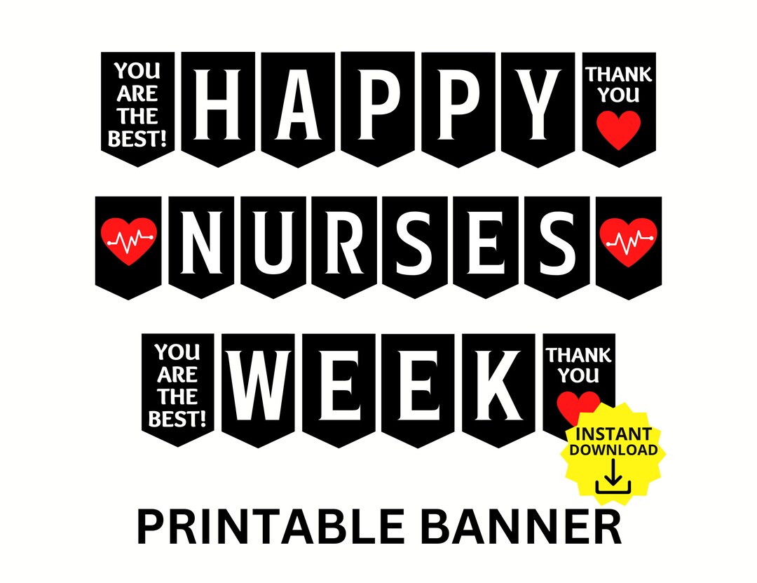 Nurses Week Printable Banner, Happy Nurses Week Sign, Nurse ...