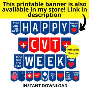 CVT Week Printable Bundle, Cardiovascular Professional Sign ...