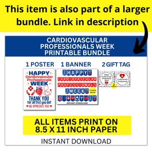 CVT Week Printable Bundle, Cardiovascular Professional Sign ...