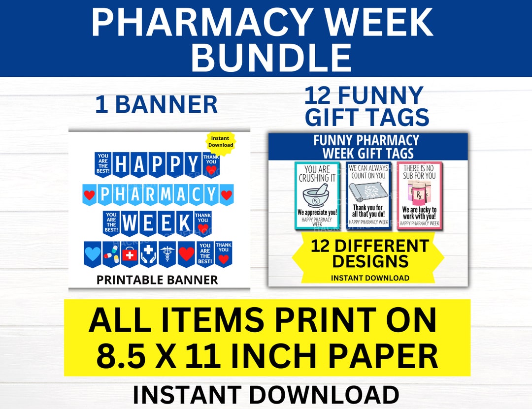 Pharmacy Week Printable Bundle, Pharmacy Week Banner, Pharmacist ...