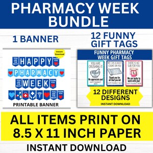 Pharmacy Week Printable Bundle, Pharmacy Week Banner, Pharmacist ...