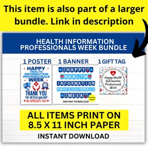 Health Information Professionals Week Printable Poster, Health ...