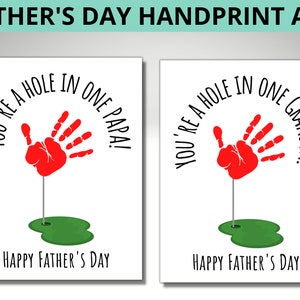 Father's Day Handprint Art Printable, Golf Handprint Kids Art Printable ...