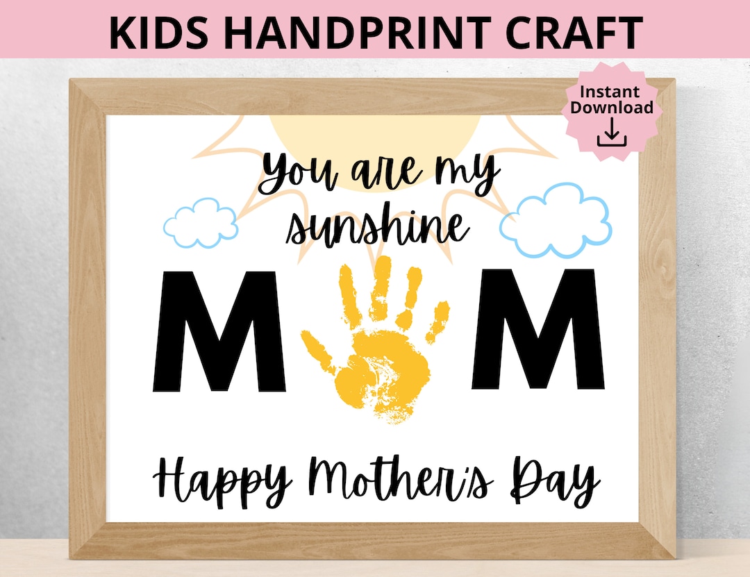 Mother's Day Handprint Craft Printable, Personalized Mother's Day Gift ...