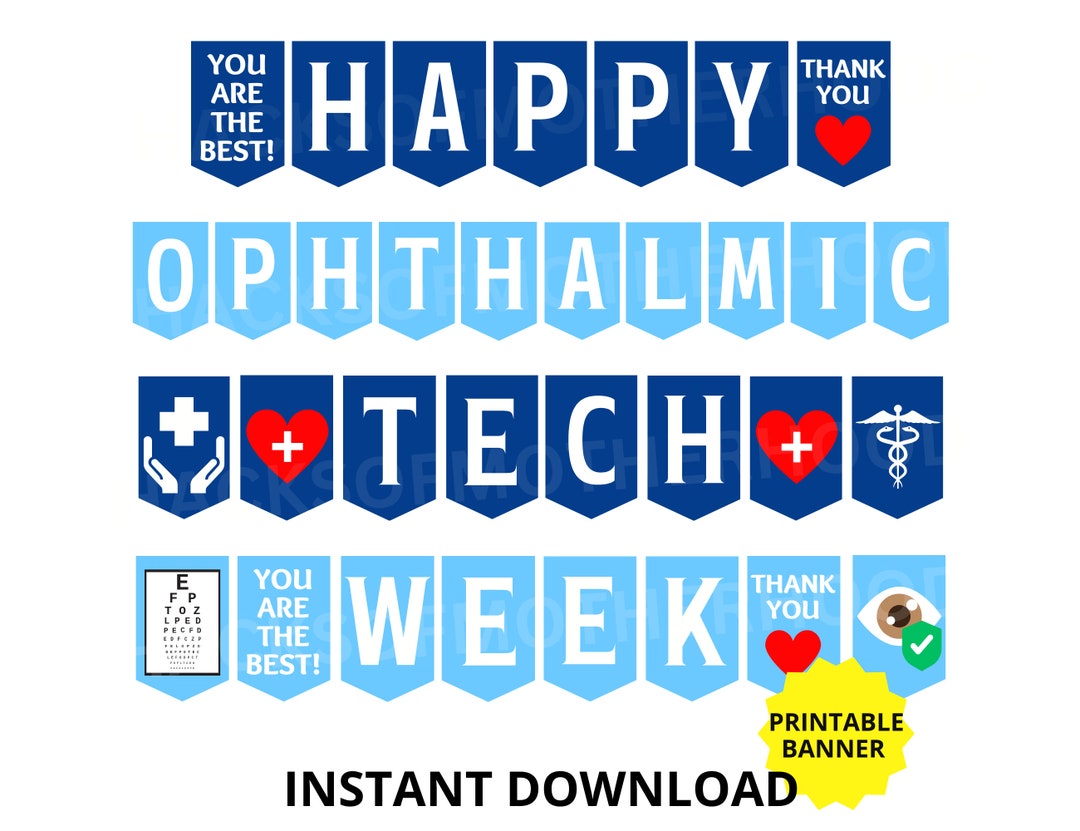 Ophthalmic Tech Printable Banner, Ophthalmic Tech Gift, Ophthalmology ...