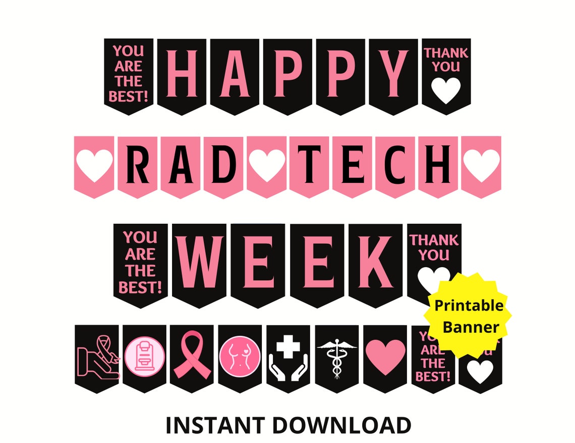 Radiologic Tech Week Printable Sign, Radiology Tech Week Banner, Rad ...