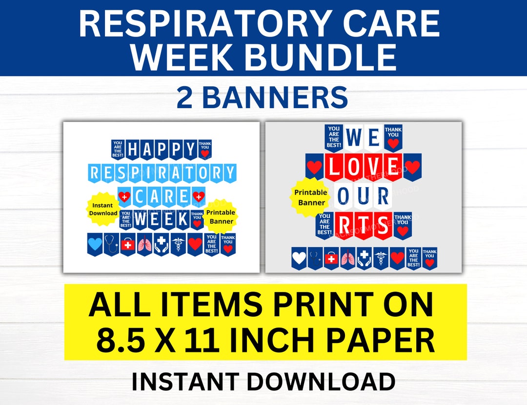 Respiratory Care Week Printable Banner Bundle, Respiratory Therapist ...