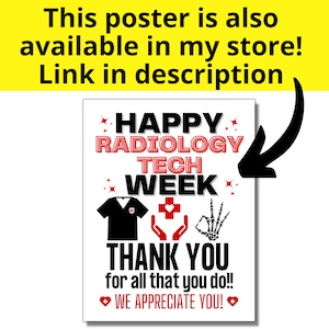 Rad Tech Week Printable Gift Tags, Radiology Tech Week Tags, Rad Tech ...
