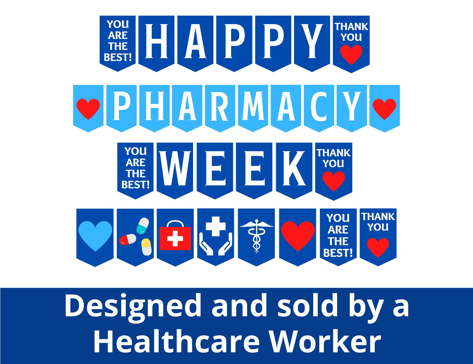 Pharmacy Week Printable Banner Bundle, Pharmacy Week Banner, Pharmacy ...