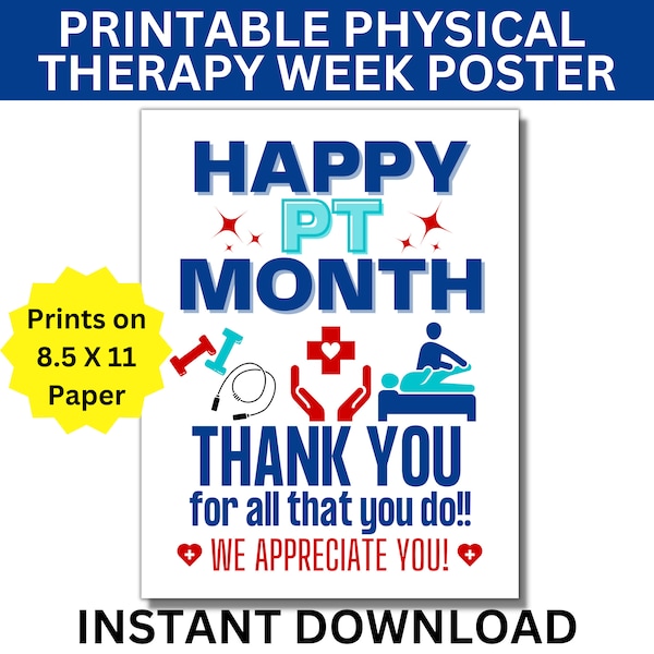 Physical Therapy Month Poster - Etsy