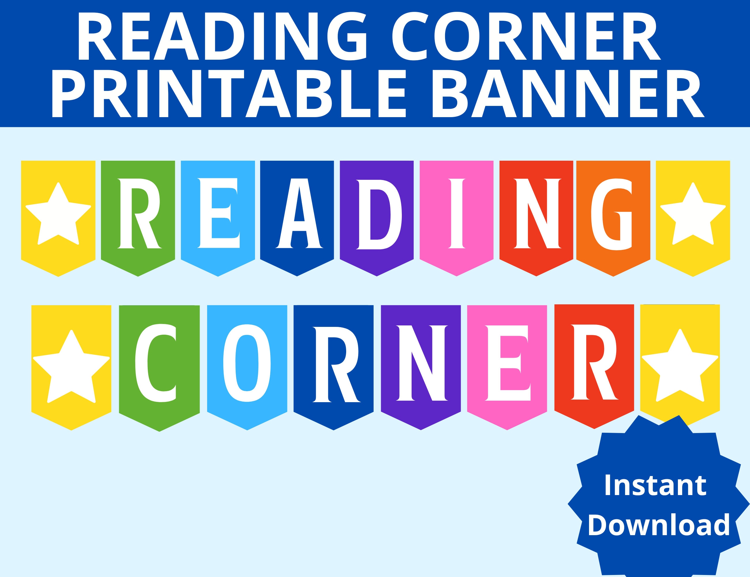 Reading Corner Banner Printable, Reading Corner Decoration Printable ...