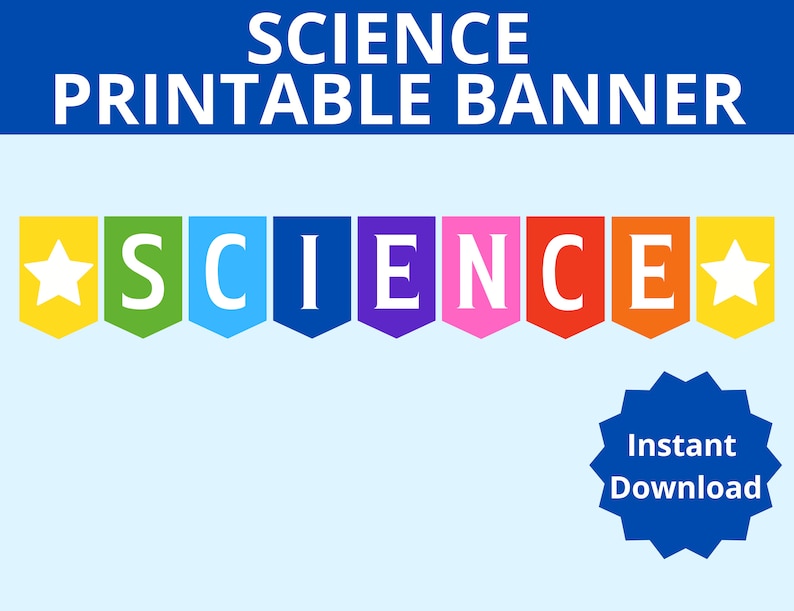 Science Banner Printable Science Classroom Banner Science - Etsy