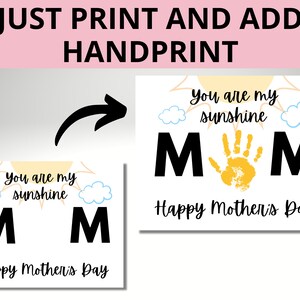 Mother's Day Handprint Craft Printable, Personalized Mother's Day Gift ...