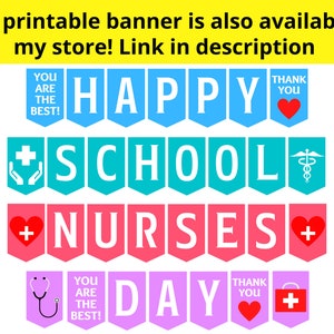 School Nurses Day Printable Poster, School Nurse Gift, Nurse Thank You ...