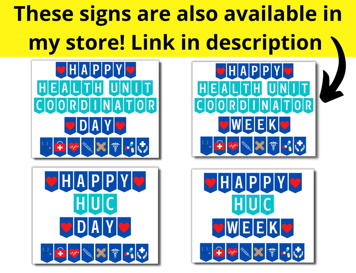 Health Unit Coordinator Day Printable Banner Happy HUC Day - Etsy