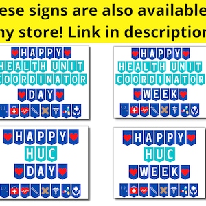 Health Unit Coordinator Day Printable Banner, Happy HUC Day Sign ...