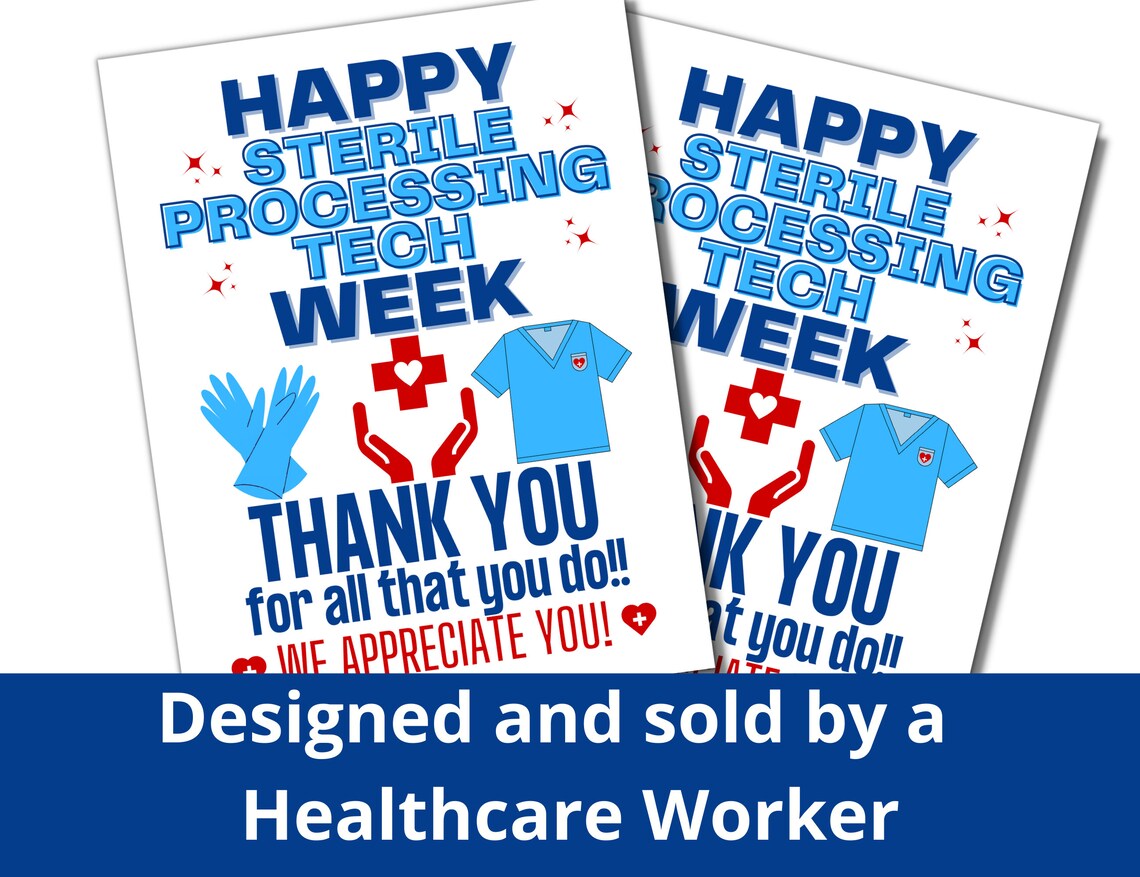 Sterile Processing Tech Week Printable Poster, SPD Tech Week Sign ...