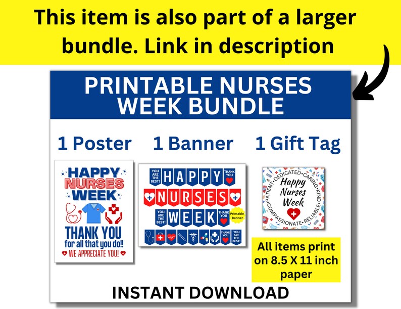 Nurses Week Printable Poster, Happy Nurses Week Sign, Nurse ...