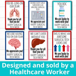 Surgical Scrub Tech Printable Gift Tag Bundle, Surgical Tech Week ...