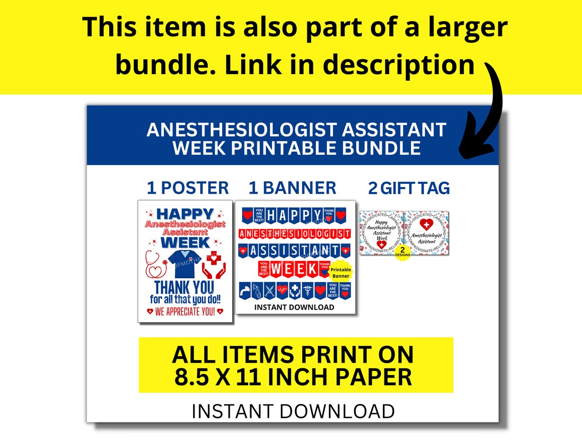 Certified Anesthesiologist Assistant Week Printable Banner, Happy CAA ...