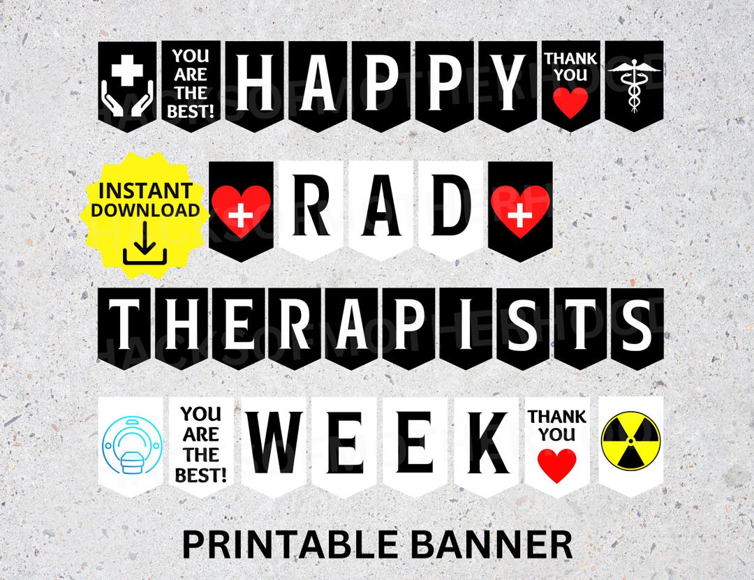 Radiation Therapist Week Printable Banner, Rad Therapist Banner ...