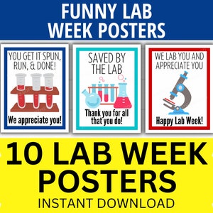 Funny Lab Week Printable Poster Bundle, Medical Laboratory ...
