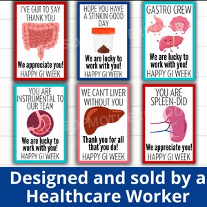 Funny GI Week Printable Gift Tag Bundle, Happy GI Nurses & Associate ...