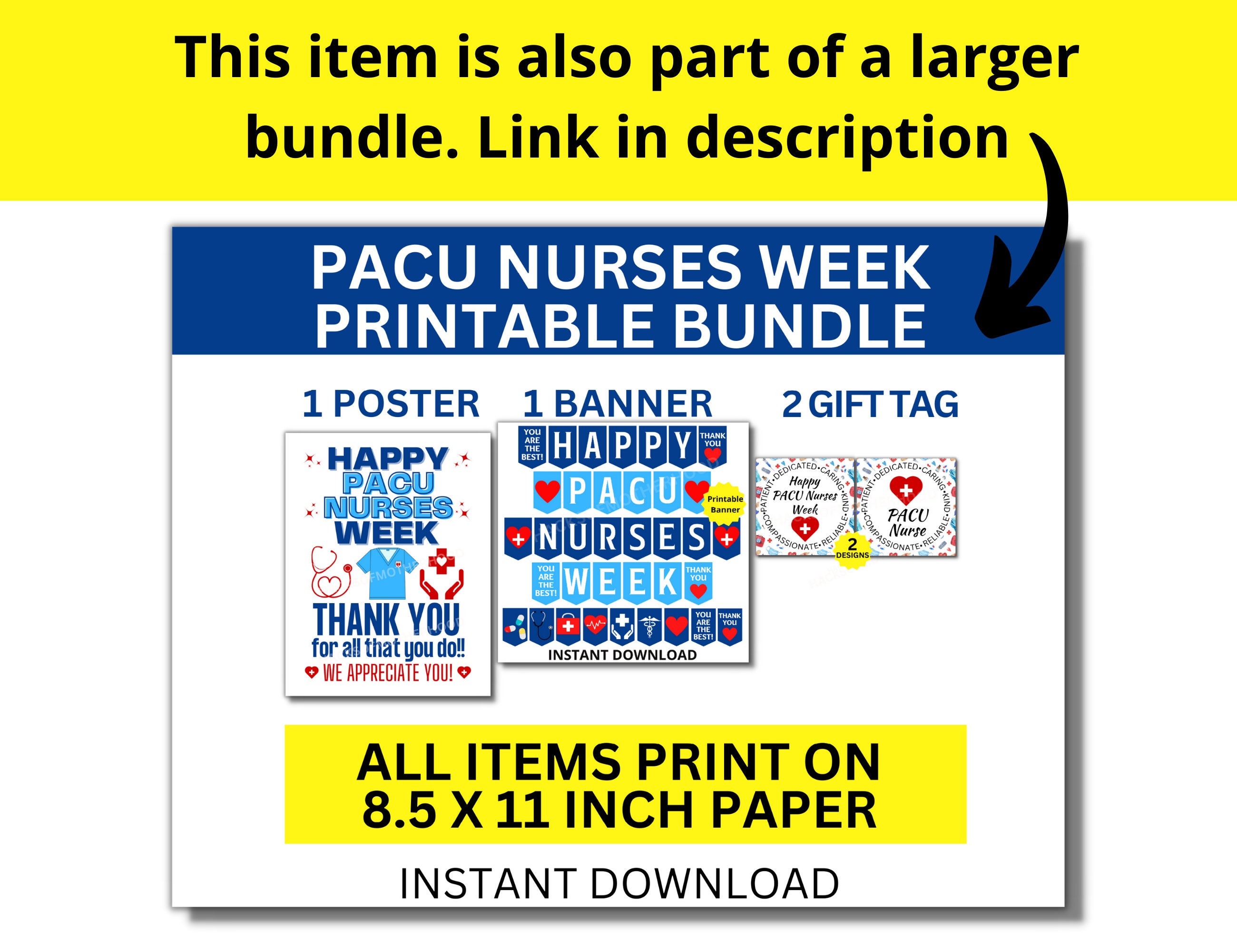 PACU Nurses Week Printable Banner, Perianesthesia Nurse Week Sign ...