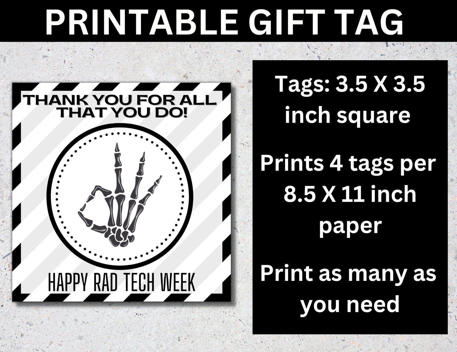 Rad Tech Week Printable Gift Tags Radiology Tech Week Tags - Etsy