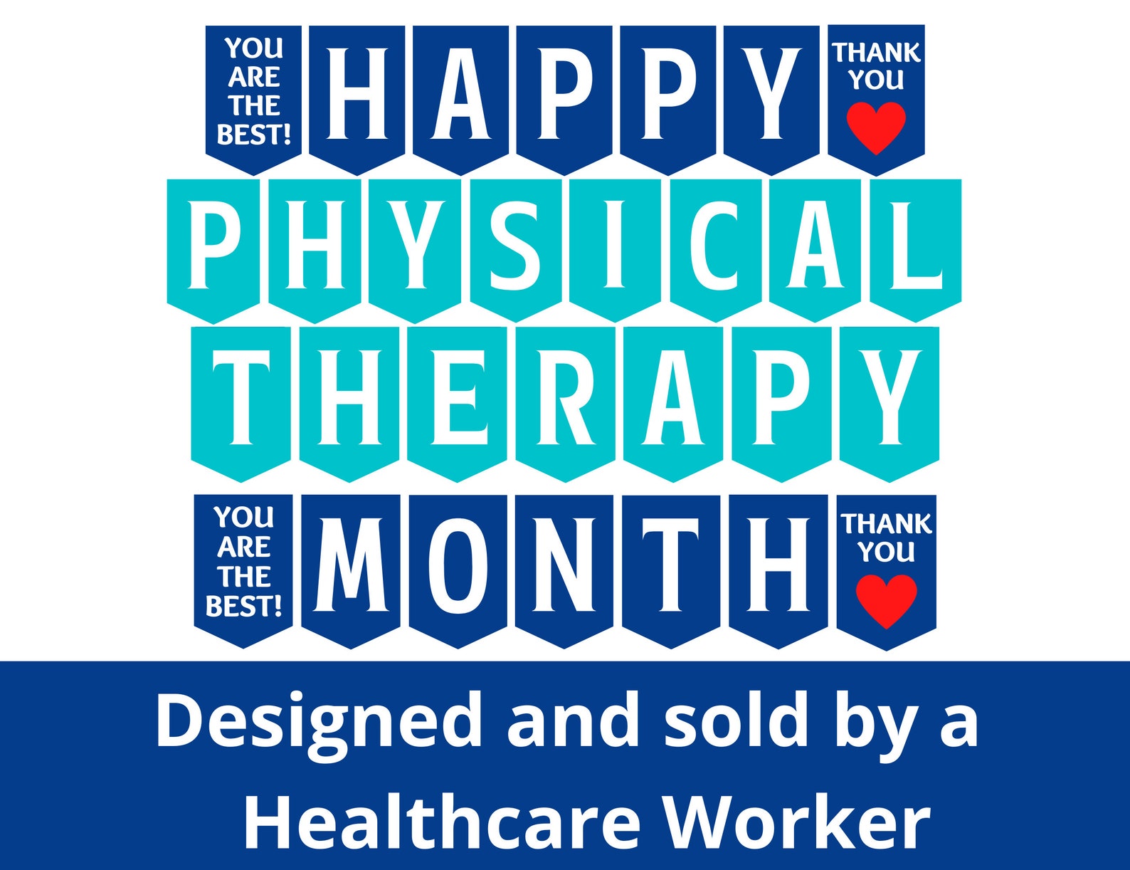 Physical Therapy Month Printable Banner, Happy PT Month, Physical ...