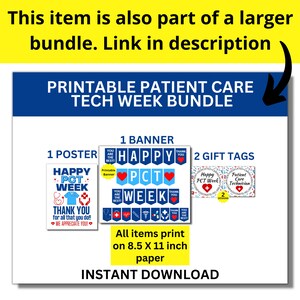 Patient Care Technician Week Printable Banner, Happy PCT Week Sign, PCT ...