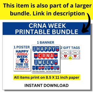CRNA Week Printable Poster, Certified Registered Nurse Anesthetists ...
