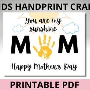 Mother's Day Handprint Craft Printable, Personalized Mother's Day Gift ...