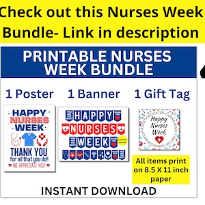 Nurses Week Printable Banner, Happy Nurses Week Sign, Nurse ...