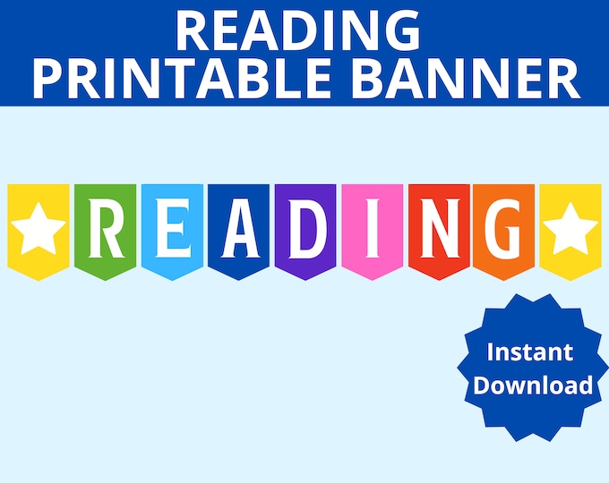 READING BANNER Book Nook Banner Printable Banner Reading Corner ...