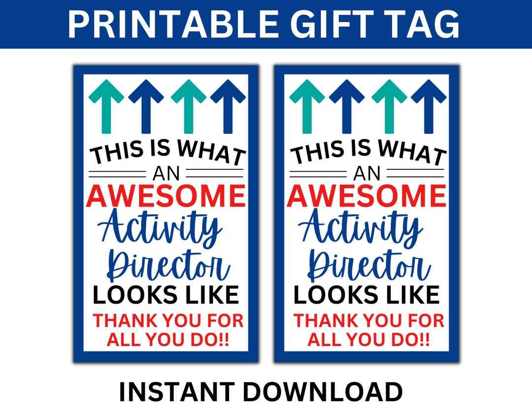 Activity Director Printable Gift Tags, Activity Professionals ...