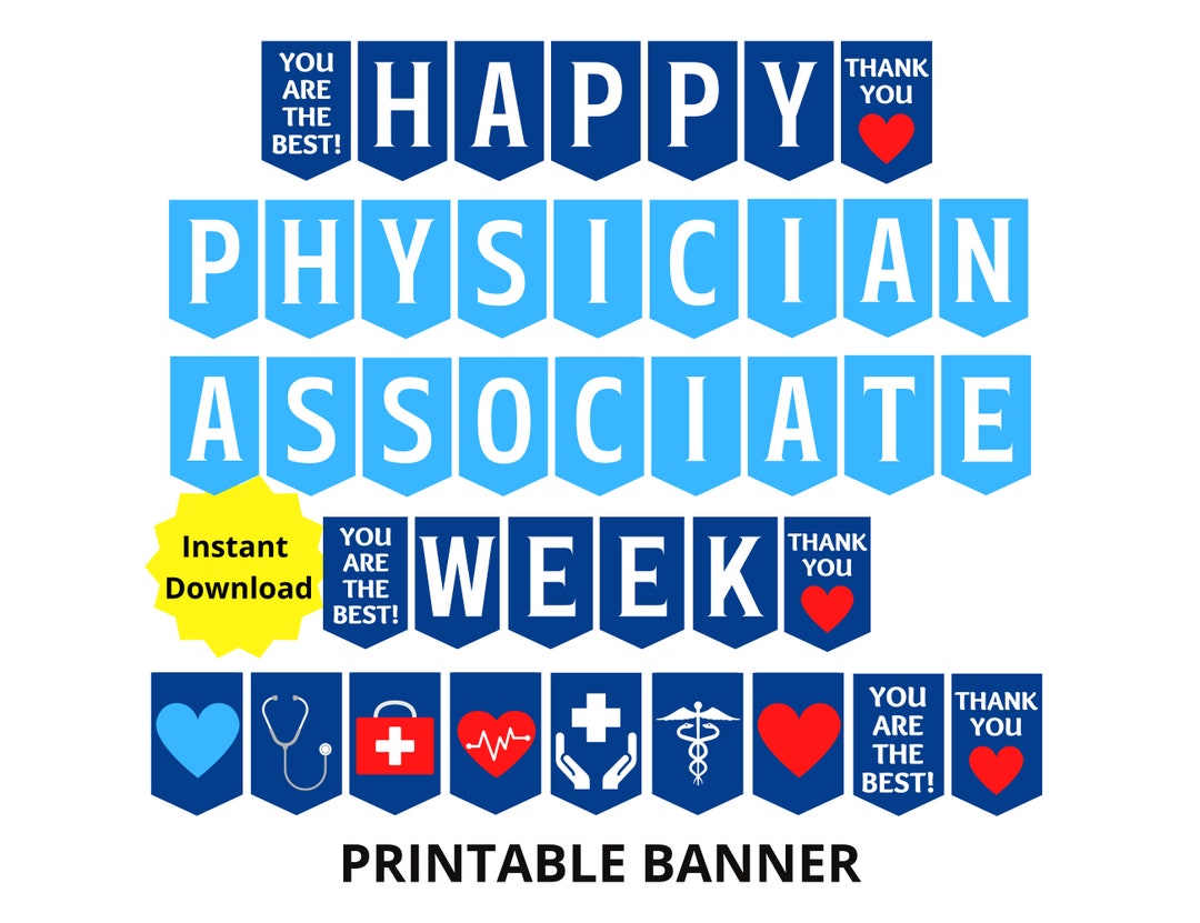 Physician Associate Printable Banner, PA Week Sign, Physician Associate ...