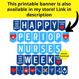 Perioperative Nurses Week Printable Poster, Periop Nurse Week Sign ...