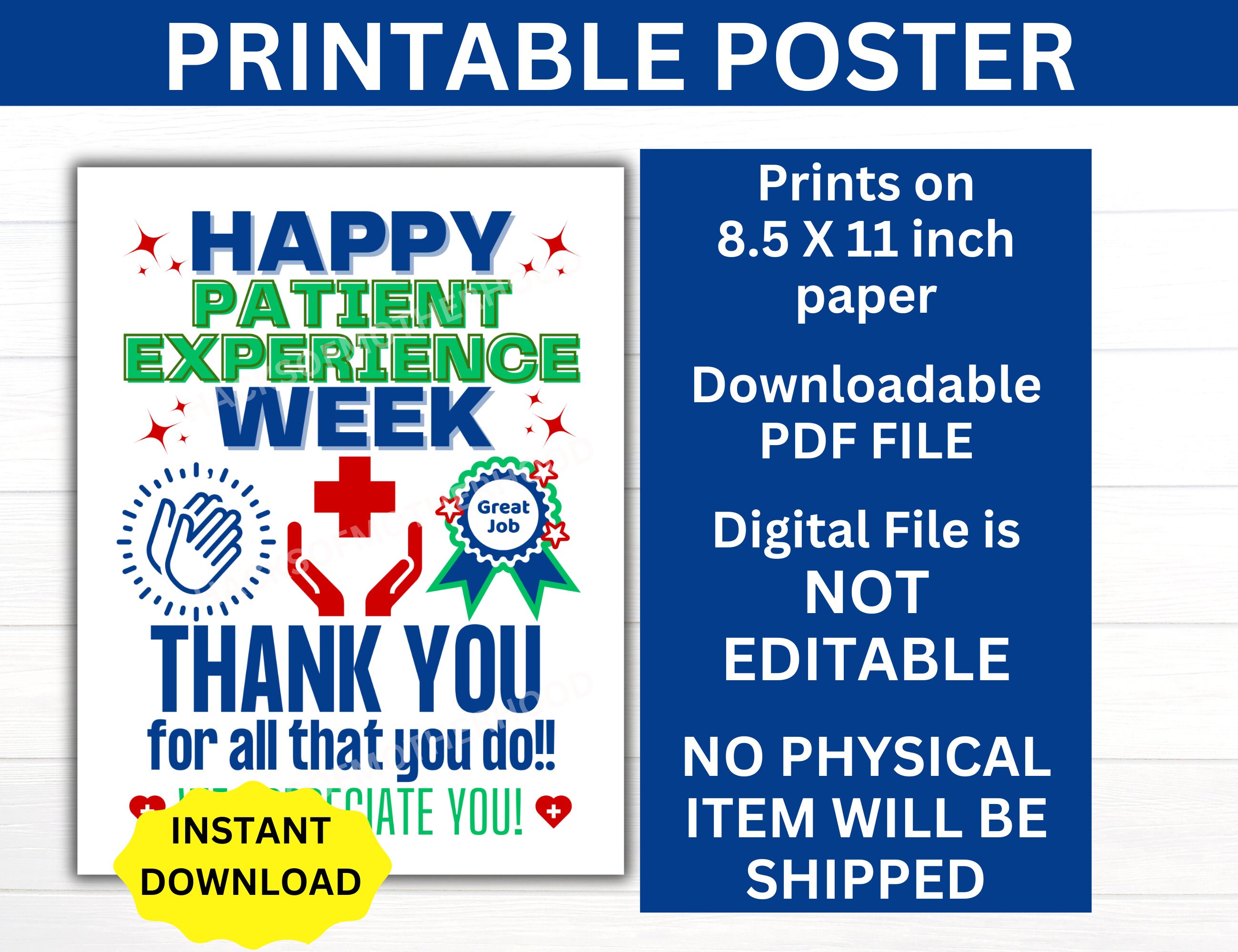 Patient Experience Week Printable Poster, PX Experience, Healthcare ...