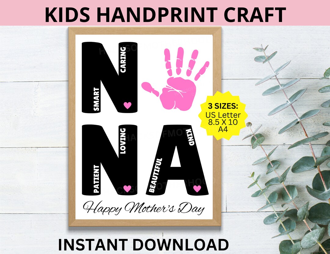Nana Mother's Day Handprint Craft, Nana Mother's Day Handprint ...