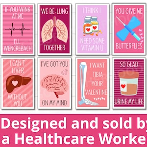 Funny Medical Valentine's Day Cards, 16 Pack Medical Pun Valentines ...