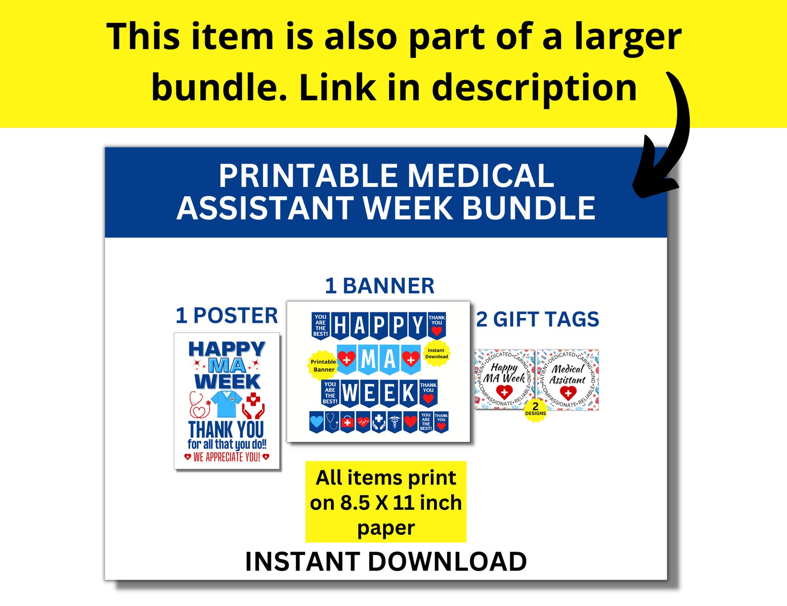 Medical Assistant Week Printable Poster, Happy MA Week Sign, Medical ...
