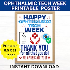 Ophthalmic Tech Printable Poster, Ophthalmic Tech Gift, Ophthalmology ...