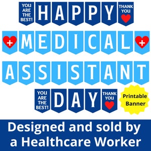 Medical Assistant Day Printable Banner, Happy MA Day Banner, Medical ...