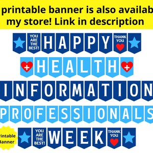 Health Information Professionals Week Printable Poster, Health ...