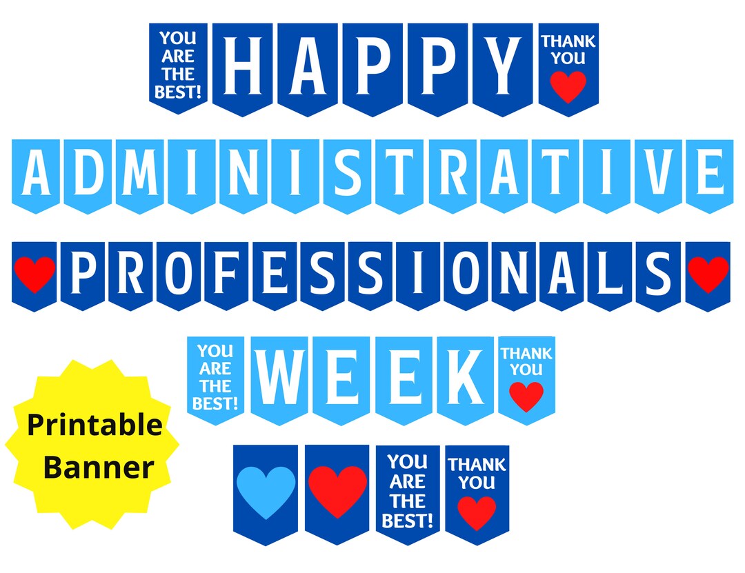 Administrative Professionals Week Printable Banner, Administrative ...
