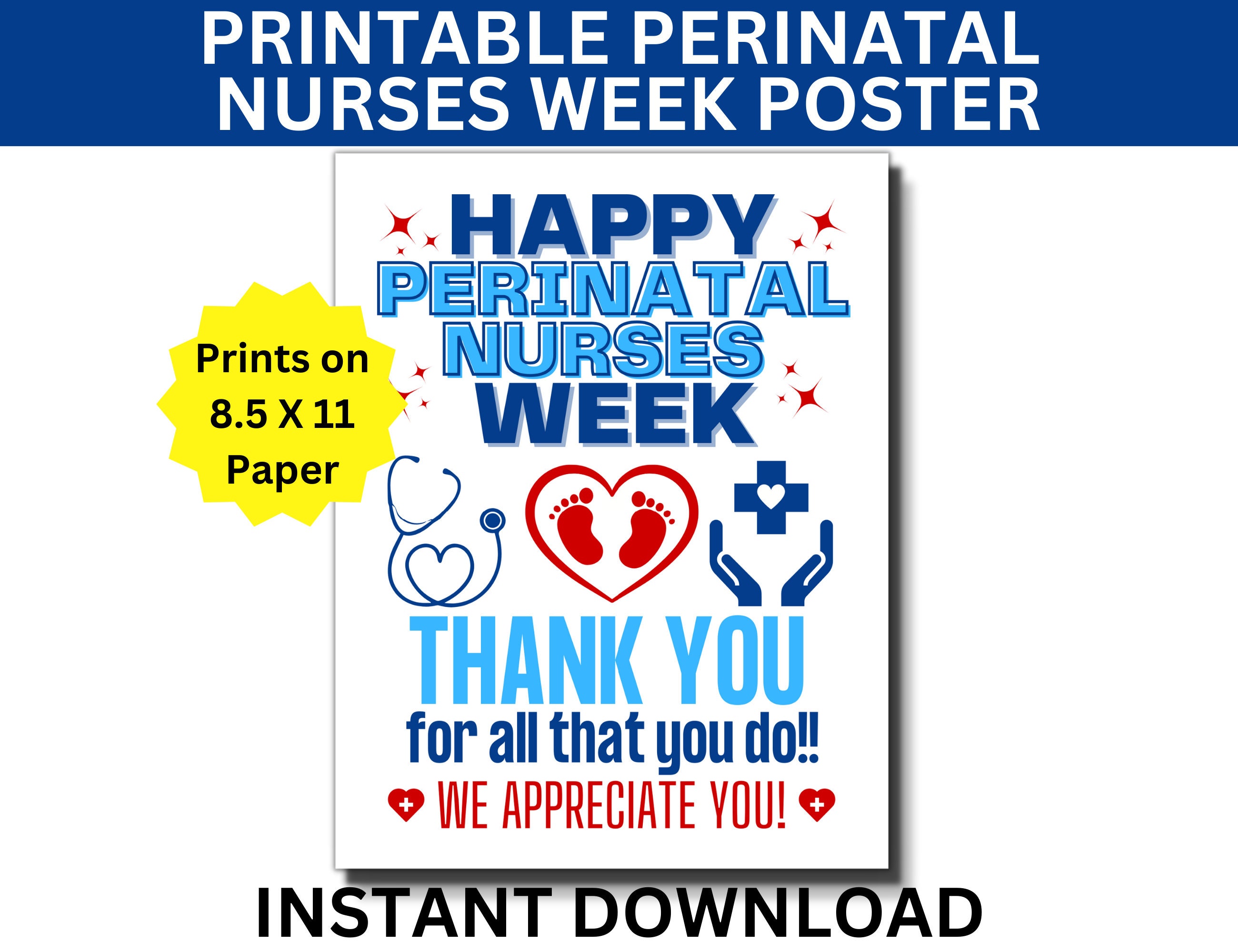 Perinatal Nurses Week Printable Poster, Perinatal Nurse Week Sign ...
