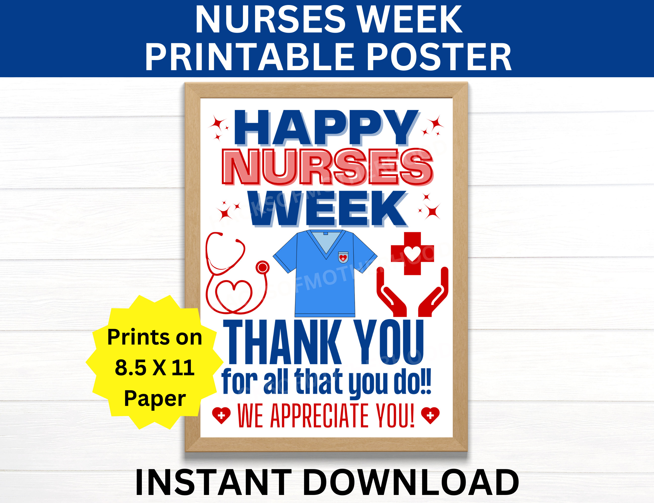 Nurses Week Printable Poster, Happy Nurses Week Sign, Nurse ...