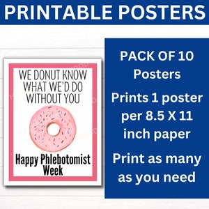 Phlebotomist Week Printable Poster Bundle, Phlebotomy Week Signs ...