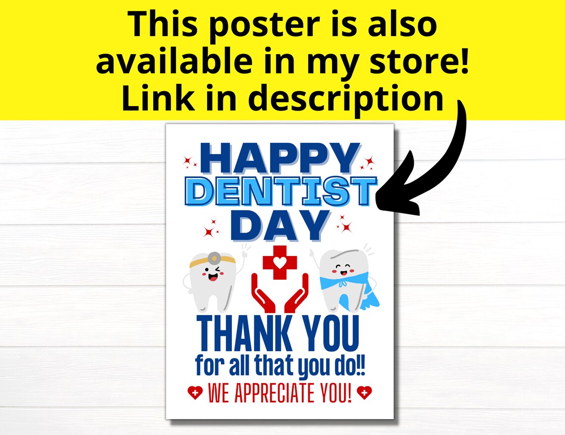 Dentist Day Printable Gift Tag, Happy Dentist Day Gift, Dentist ...